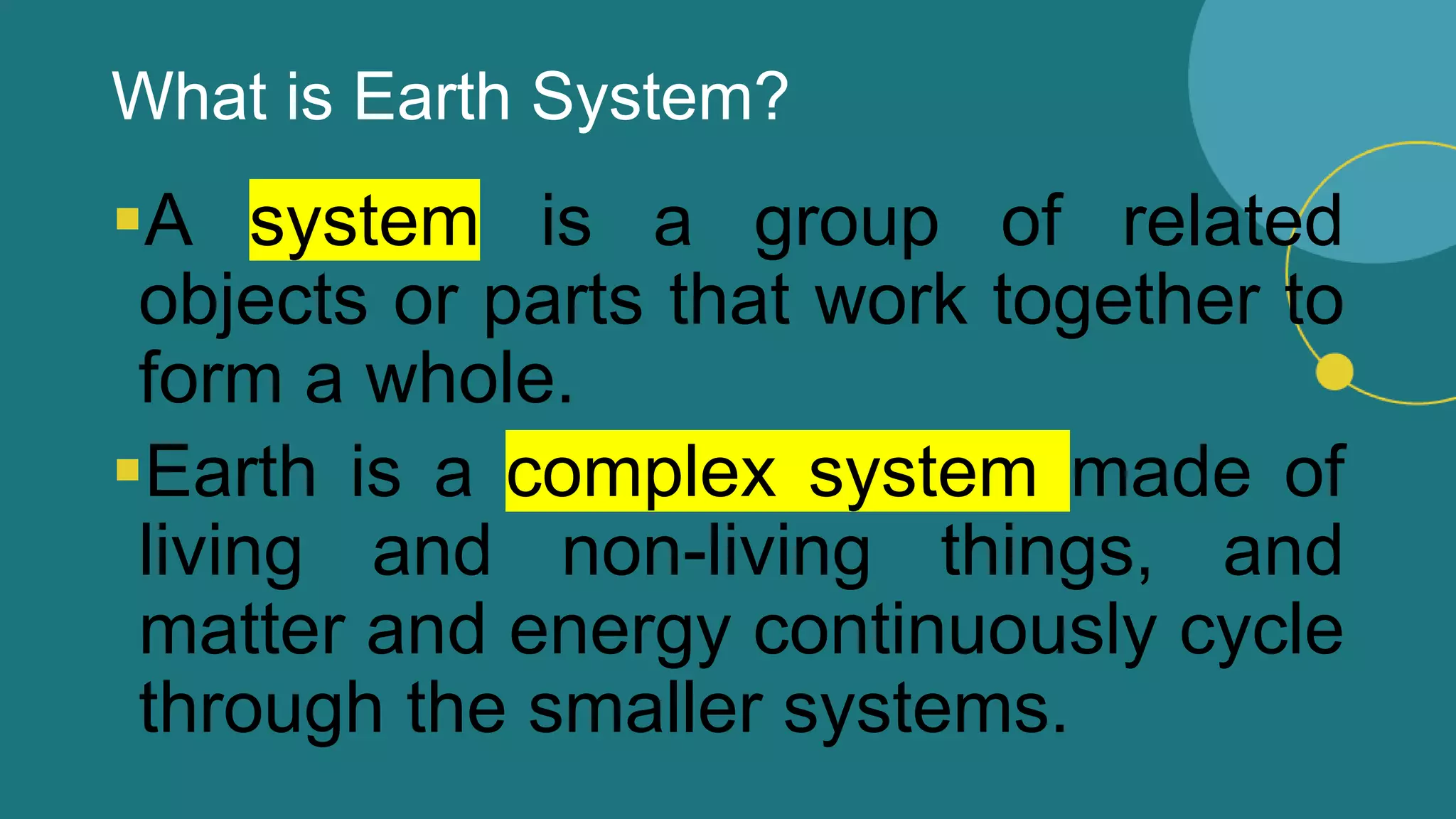 The Earth System | PPTX