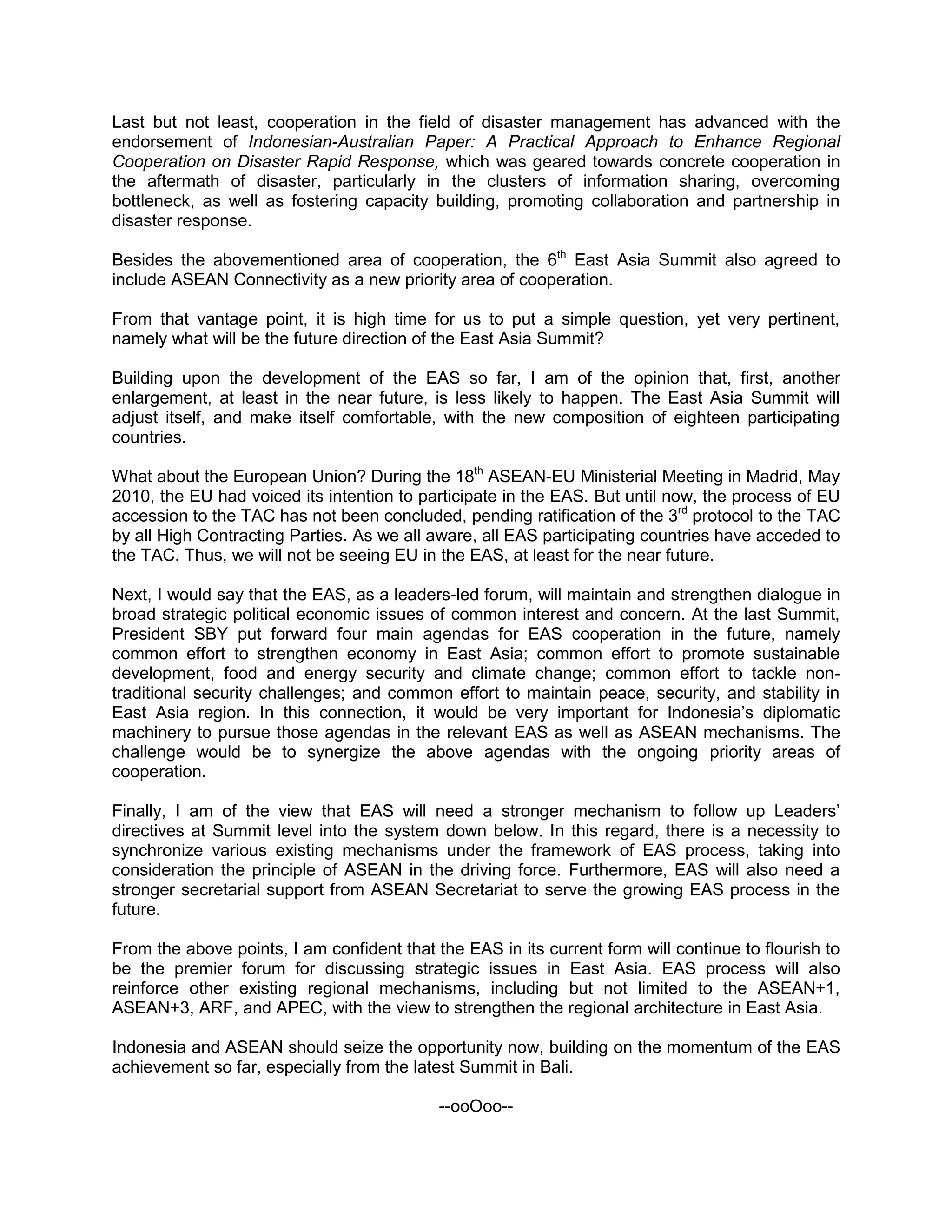 The east asia summit present and future -for slideshare | PDF