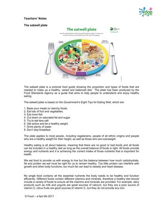 The eatwell plate - a guide to healthy eating | PDF