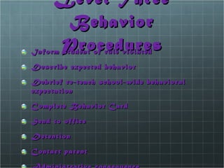 Three behavior levels | PPT