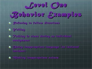 Three behavior levels | PPT