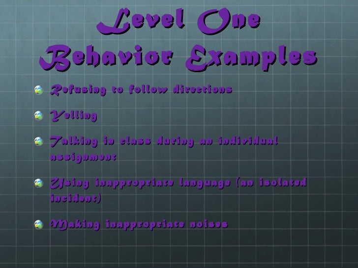 Three behavior levels