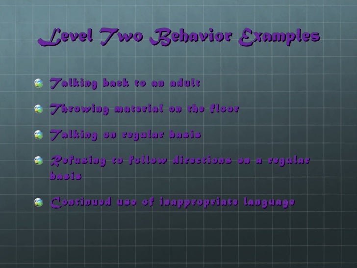 Three behavior levels