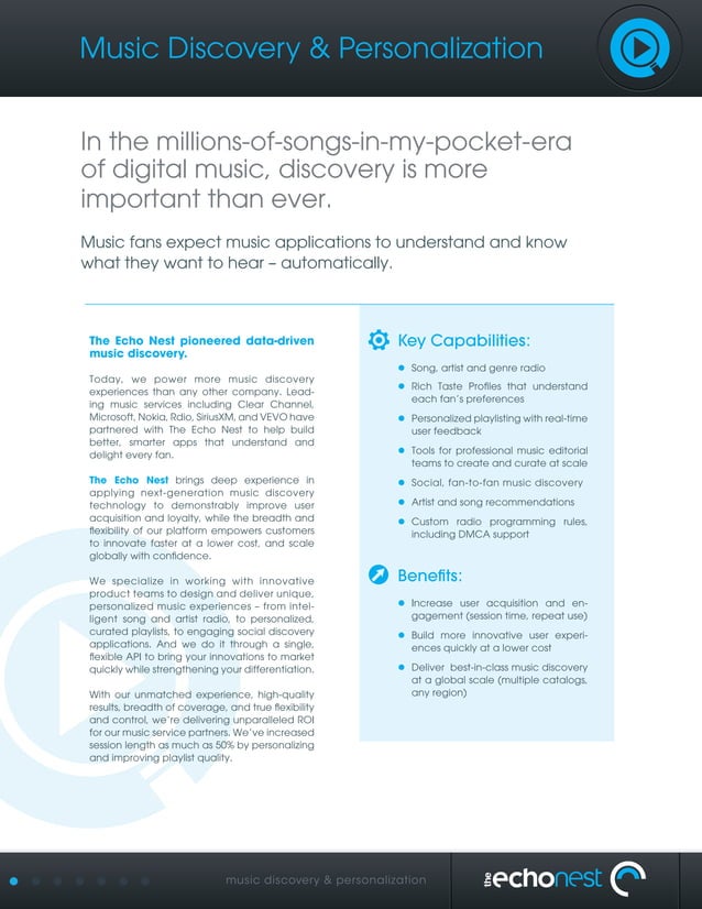 The echo nest-music_discovery(1) | PDF
