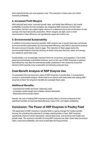 The Economic Benefits of NSP Enzyme Application in Poultry Farming_ A ...