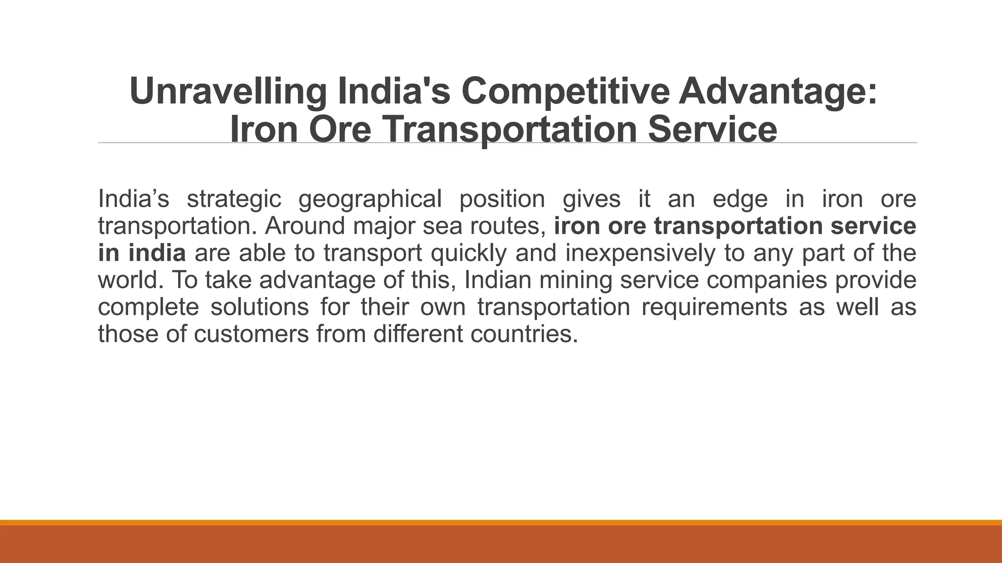 The Economics of Iron Ore Transportation.pptx