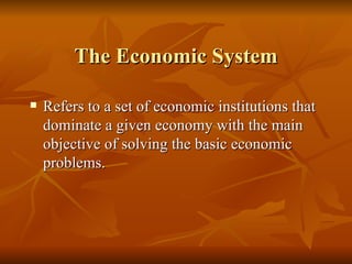 The Economic System | PPT