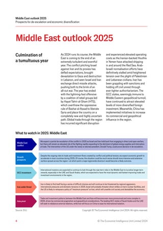 The Economist - Middle East Outlook 2025 - Prospects for de-escalation ...