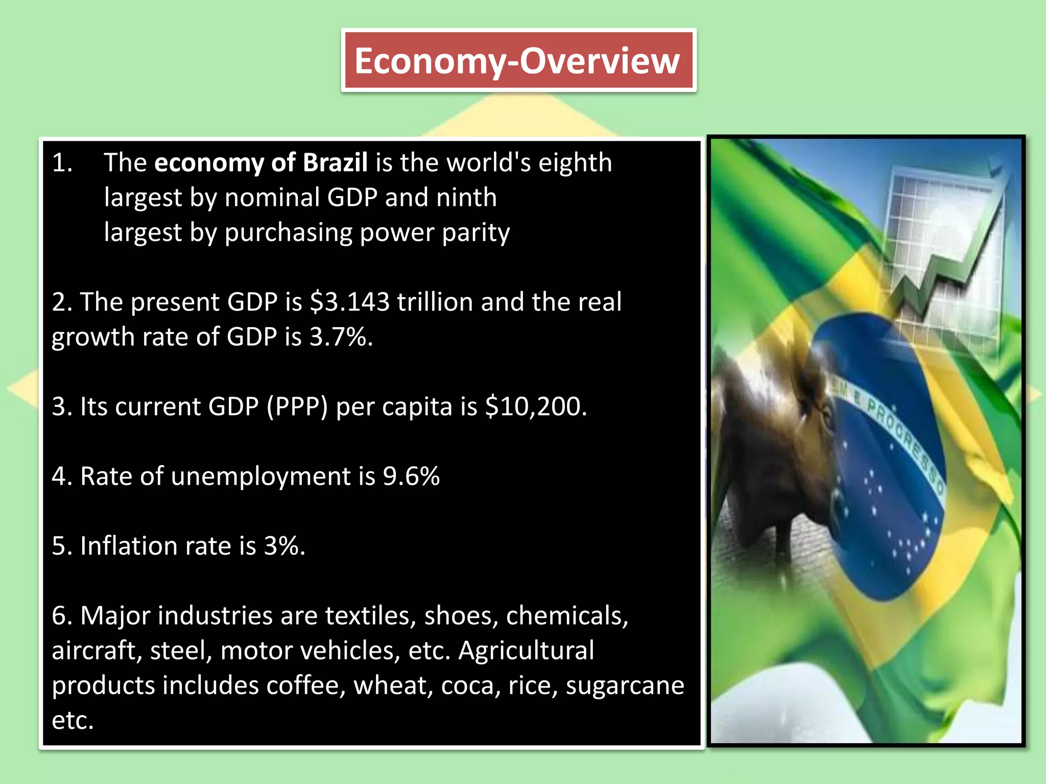The economy growth of brazil | PPTX | Commodities | Economy