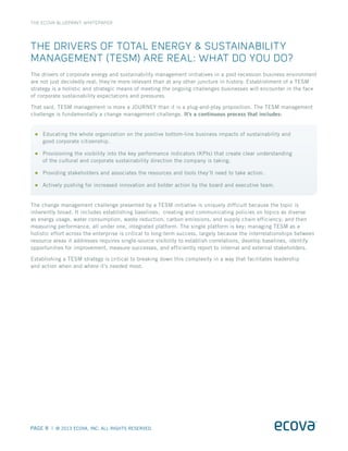 The Ecova Blueprint - Total Energy and Sustainabiliity Management | PDF