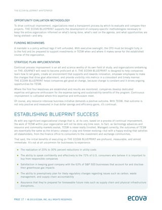 The Ecova Blueprint - Total Energy and Sustainabiliity Management | PDF