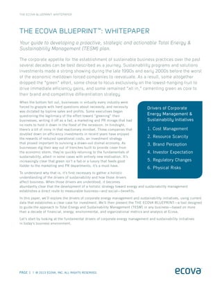 The Ecova Blueprint - Total Energy and Sustainabiliity Management | PDF