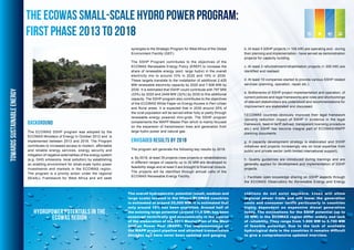 The ecowas small scale hydro power program | PDF | Business Utilities ...