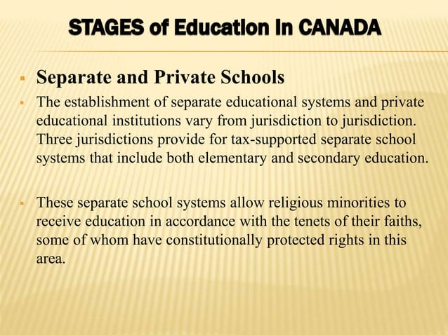 The Education System of CANADA | PPTX | Daycare and Pre-School | Parenting