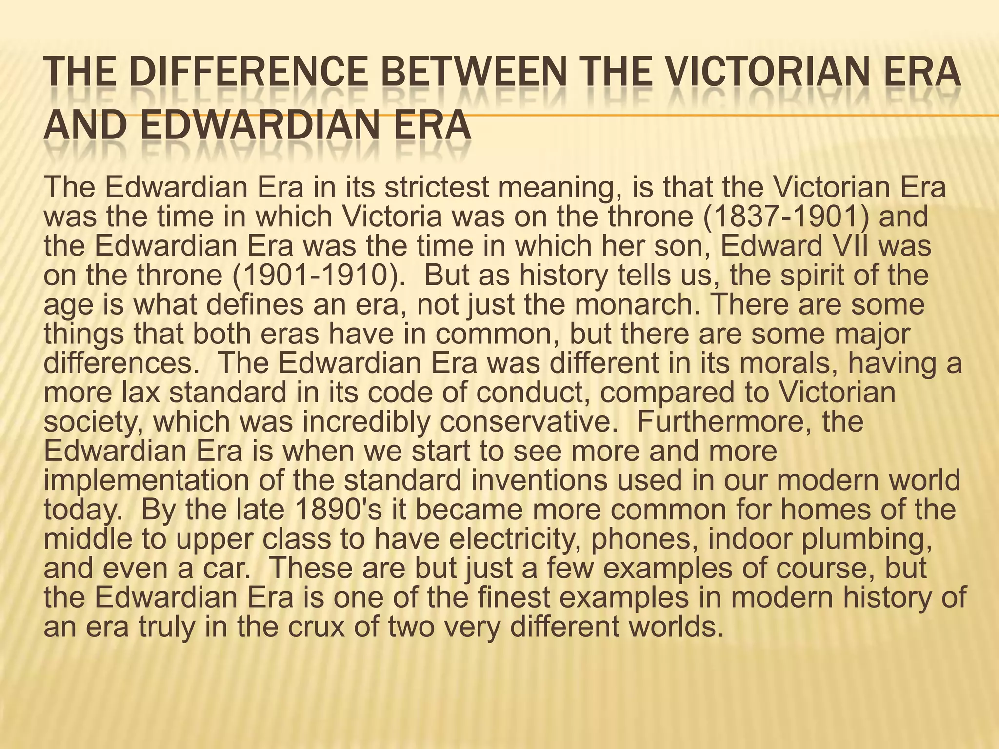 The edwardian era 2 | PPTX