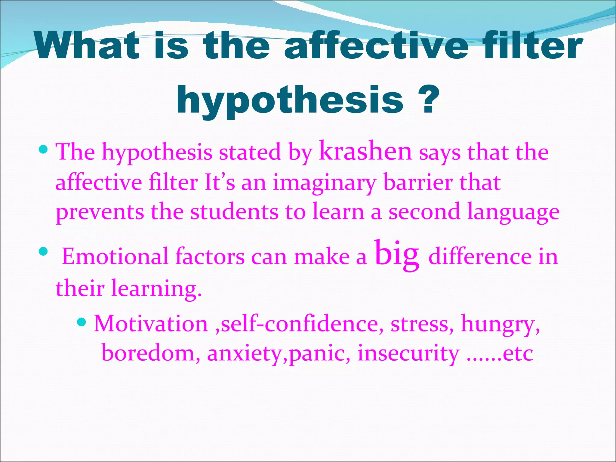 The efective filter hypotesis | PPT