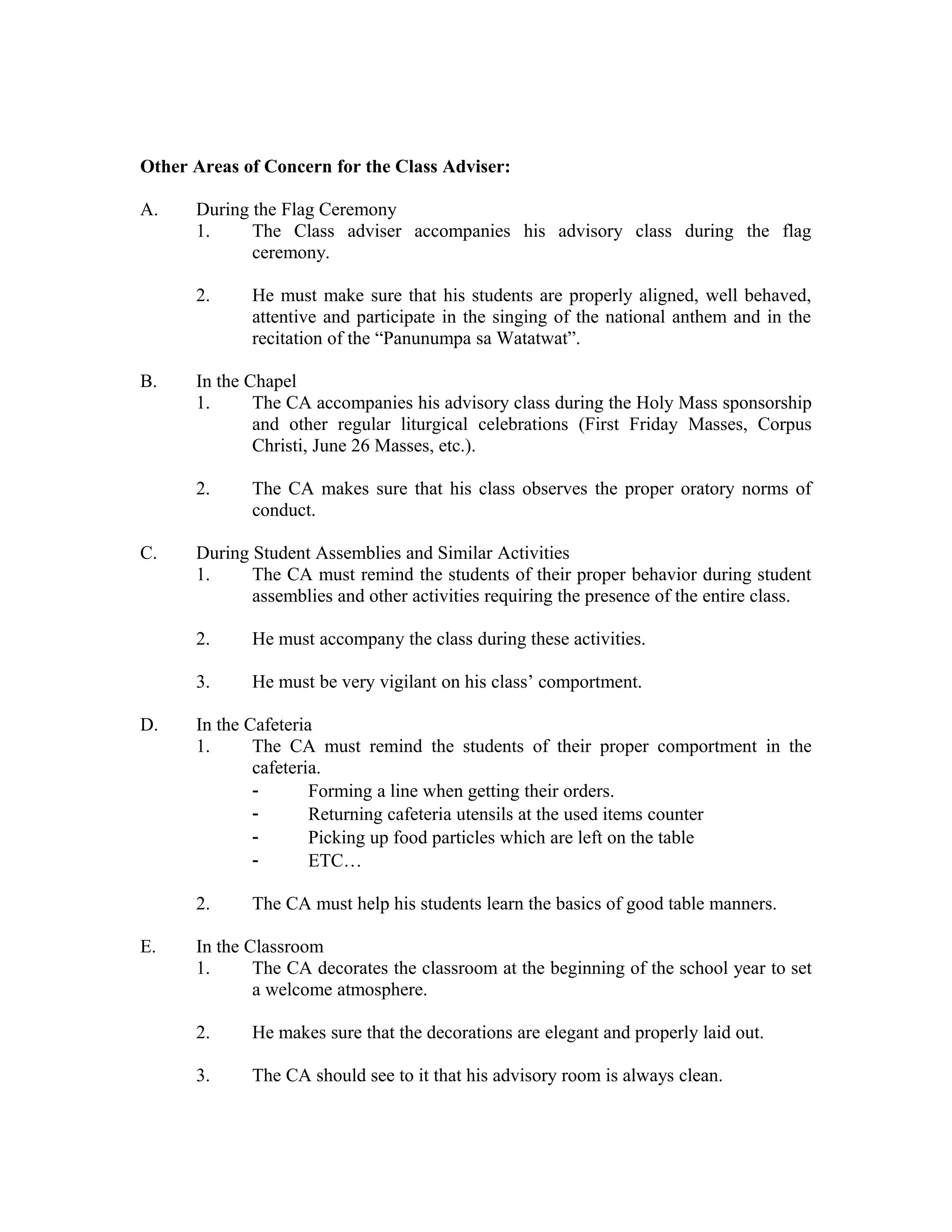 The effective class adviser MANUAL | DOC