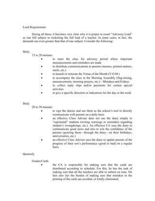 The effective class adviser MANUAL | DOC