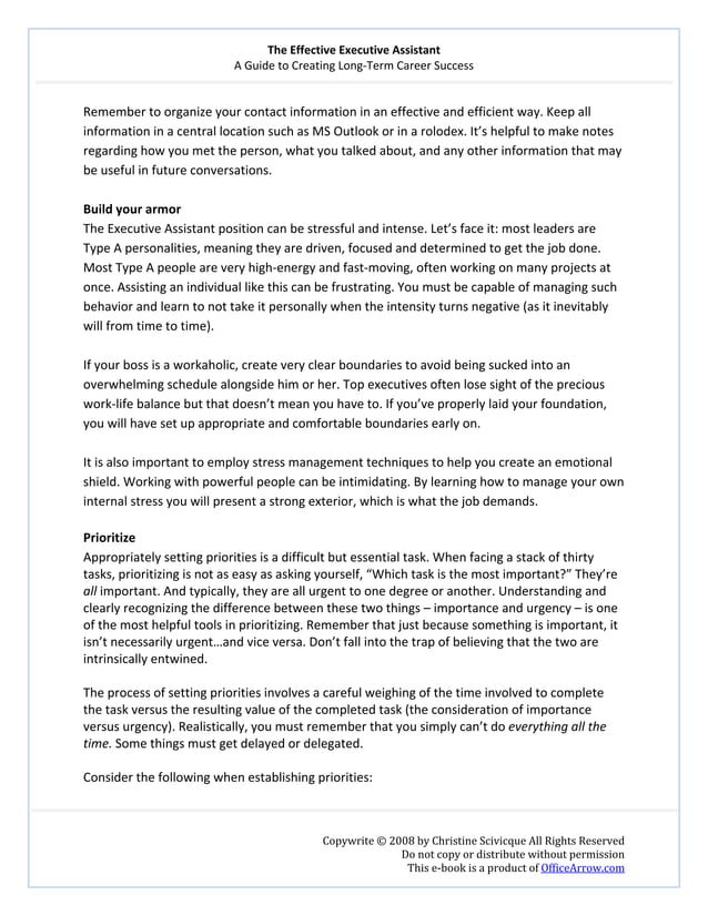 The Effective Executive Assistant | PDF