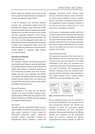 The effectiveness of experience and nature-based learning activities in ...