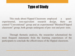 The effectiveness of flipped classroom environment in learners | PPTX