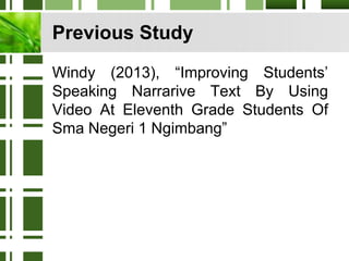 The effectiveness of teaching narrative by using pantomime | PPTX