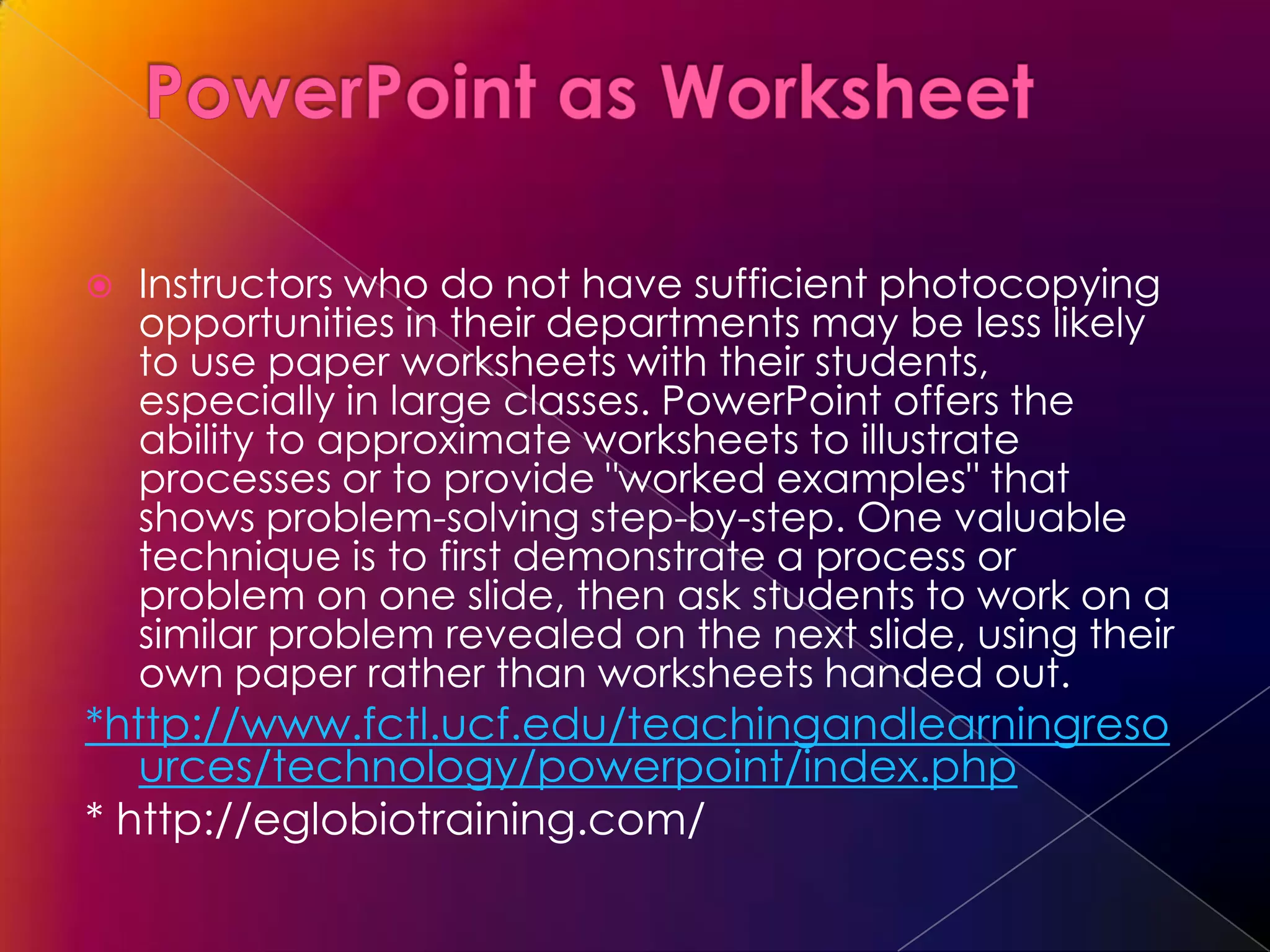 The effective use of powerpoint | PPT