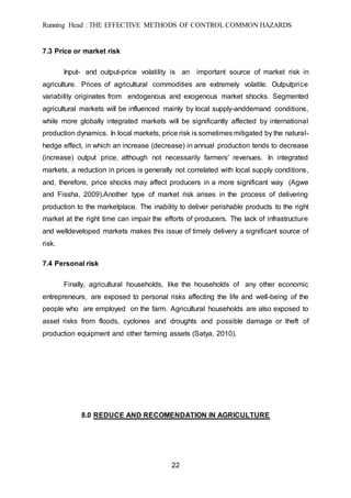 The effect methods of control common hazards (assignment 2) | PDF