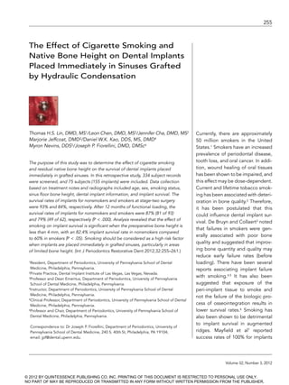 The effect of cigarette smoking and native bone heigth | PDF