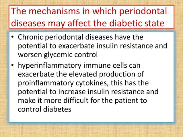 The effect of diabetes mellitus on periodontium | PPTX