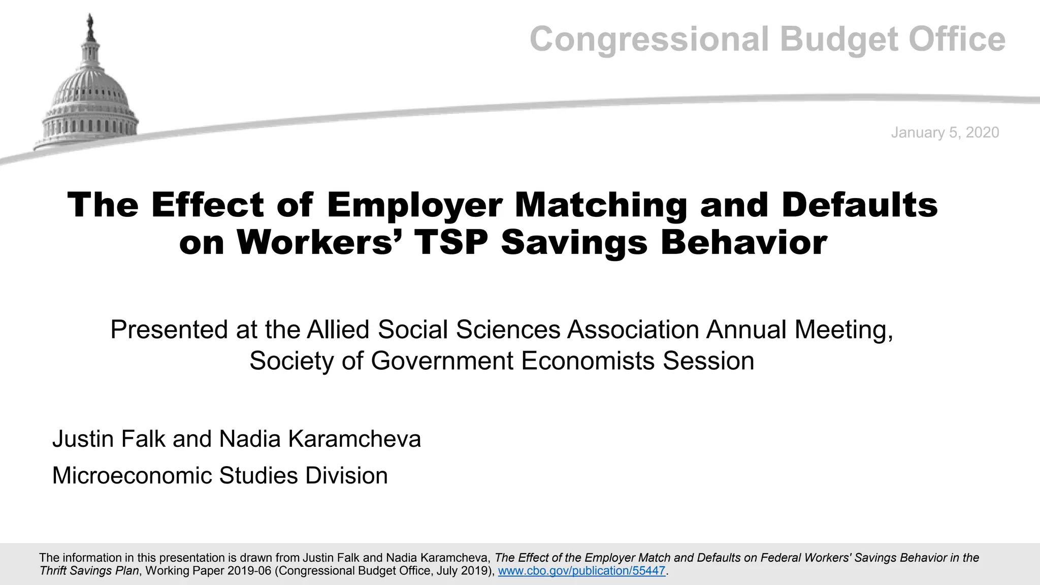 The Effect of Employer Matching and Defaults on Workers’ TSP Savings ...