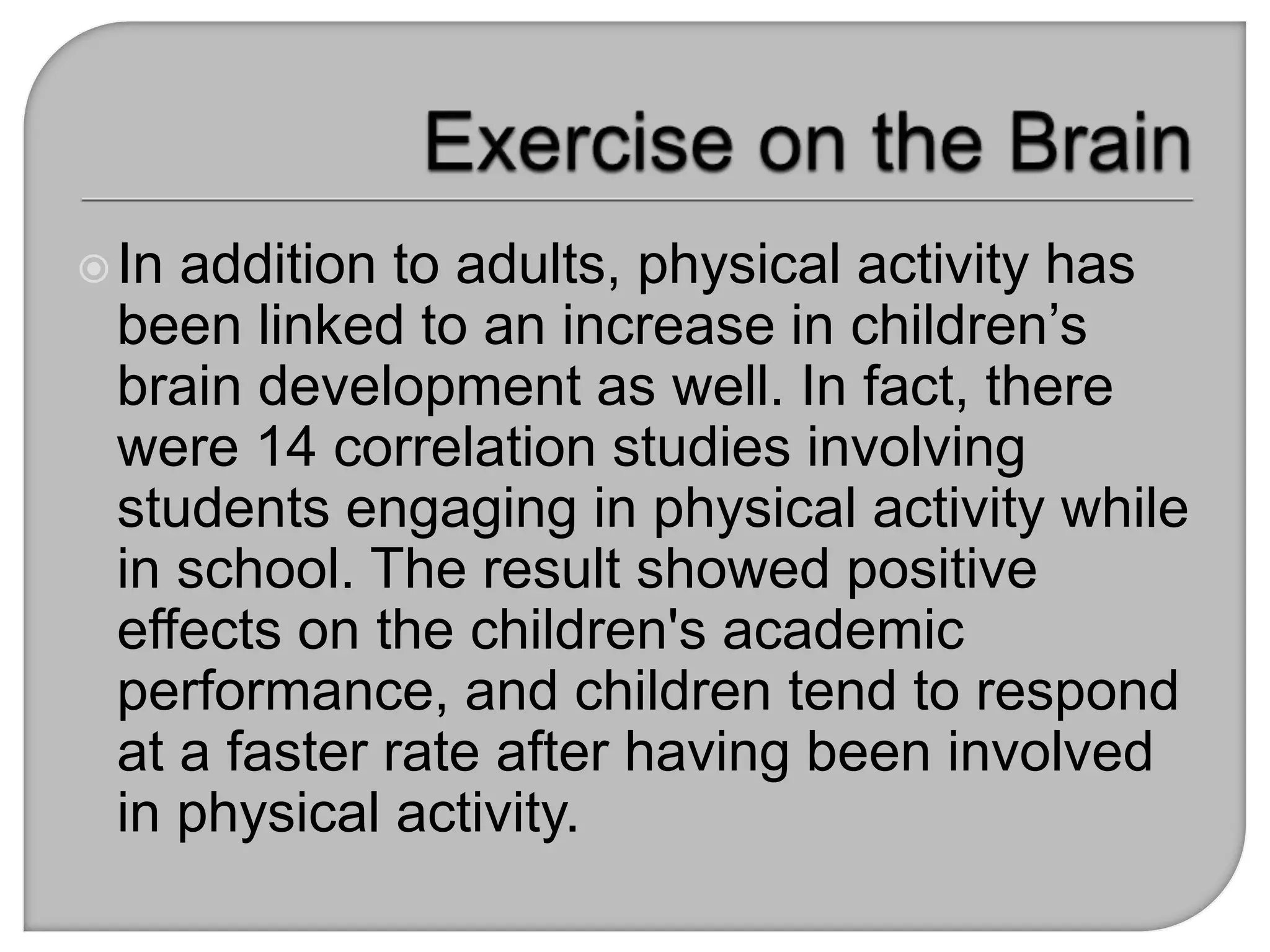 The Effect of Exercise on the Brain | PPTX