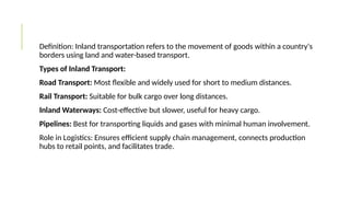 The effect of inland transportation on logistics-NAZIRUDEEN.pptx