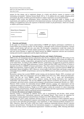 The effect of international human resource management practices on military assignment ...