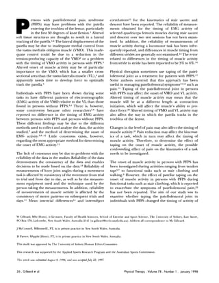 The effect of patellar taping on the onset of vm and vl muscle activity ...