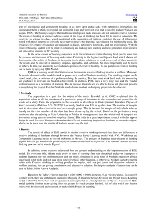 The effect of project based learning model with kwl worksheet on ...