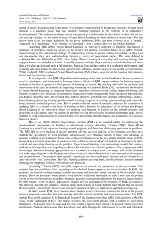 The effect of project based learning model with kwl worksheet on ...