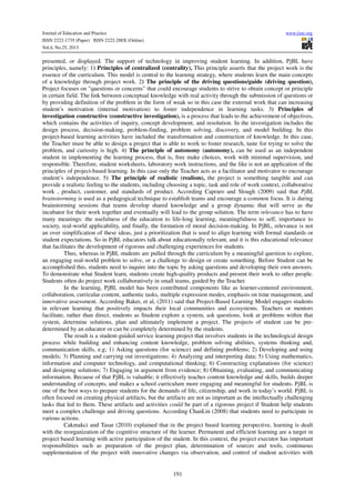 The effect of project based learning model with kwl worksheet on ...