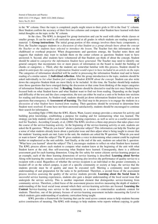 The effect of project based learning model with kwl worksheet on ...