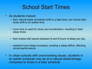 Student Sleep Schedules | PPT