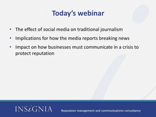 WEBINAR: The impact of social media on reputation management with ITV’s ...