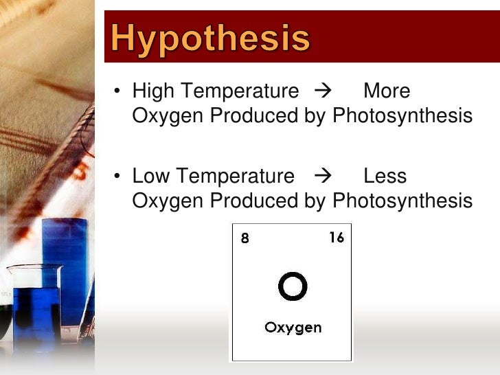The effect of temperature on photosynthesis