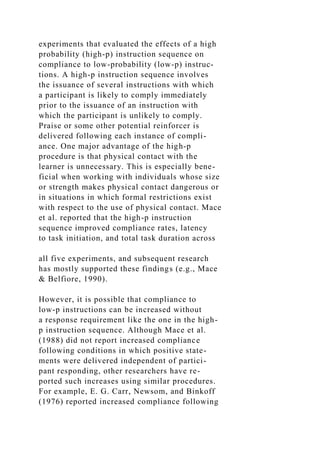 THE EFFECTS OF A HIGH-PROBABILITY INSTRUCTION SEQUENCEAND RE.docx