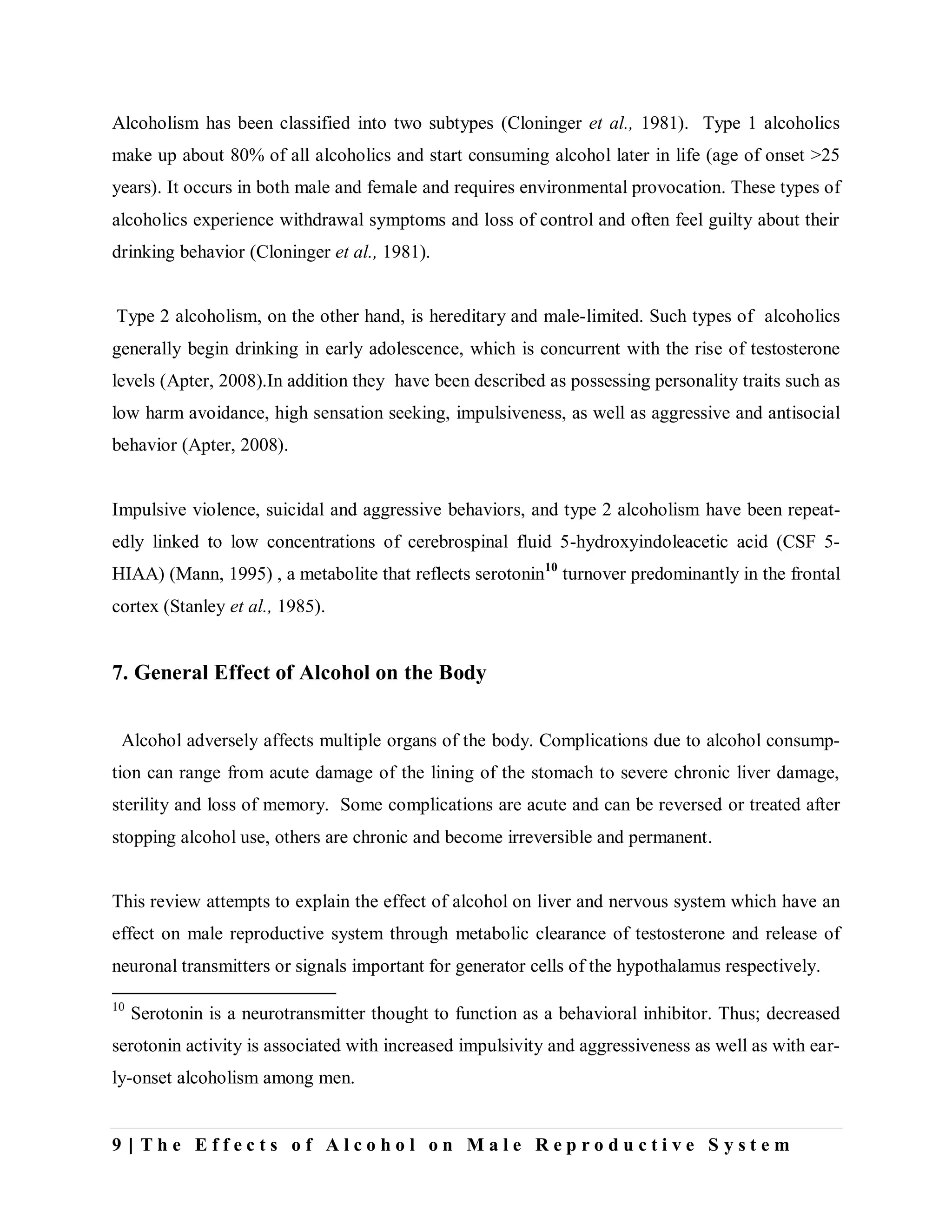 The effects of alcohol on male reproductive system | PDF