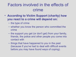 The Effects of Crime on Individuals as Victims and Perpetrators | PPT