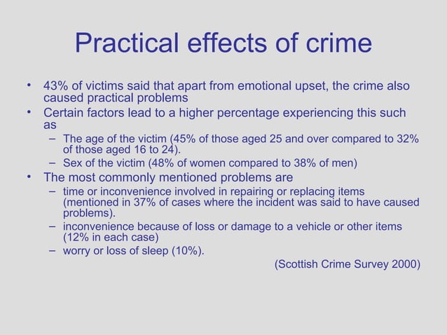 The Effects of Crime on Individuals as Victims and Perpetrators | PPT