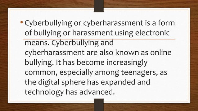 The effects of cyber bullying | PPTX