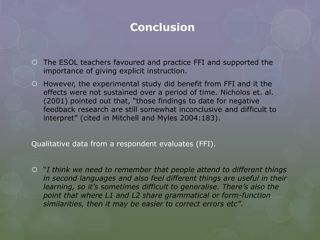 The effects of form focused instruction | PPTX | Educational Assessment ...