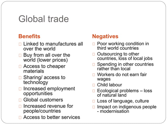 Geography unit 2 Part 2 - The effects of global connections | PPT
