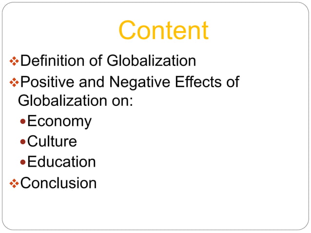 The effects of globalization | PPTX